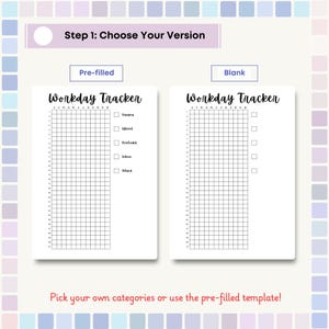 Workday Tracker | PRINTABLE Journal Page | Printable Planner Page ...