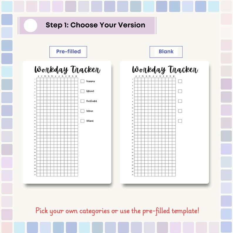 Workday Tracker | PRINTABLE Journal Page | Printable Planner Page ...