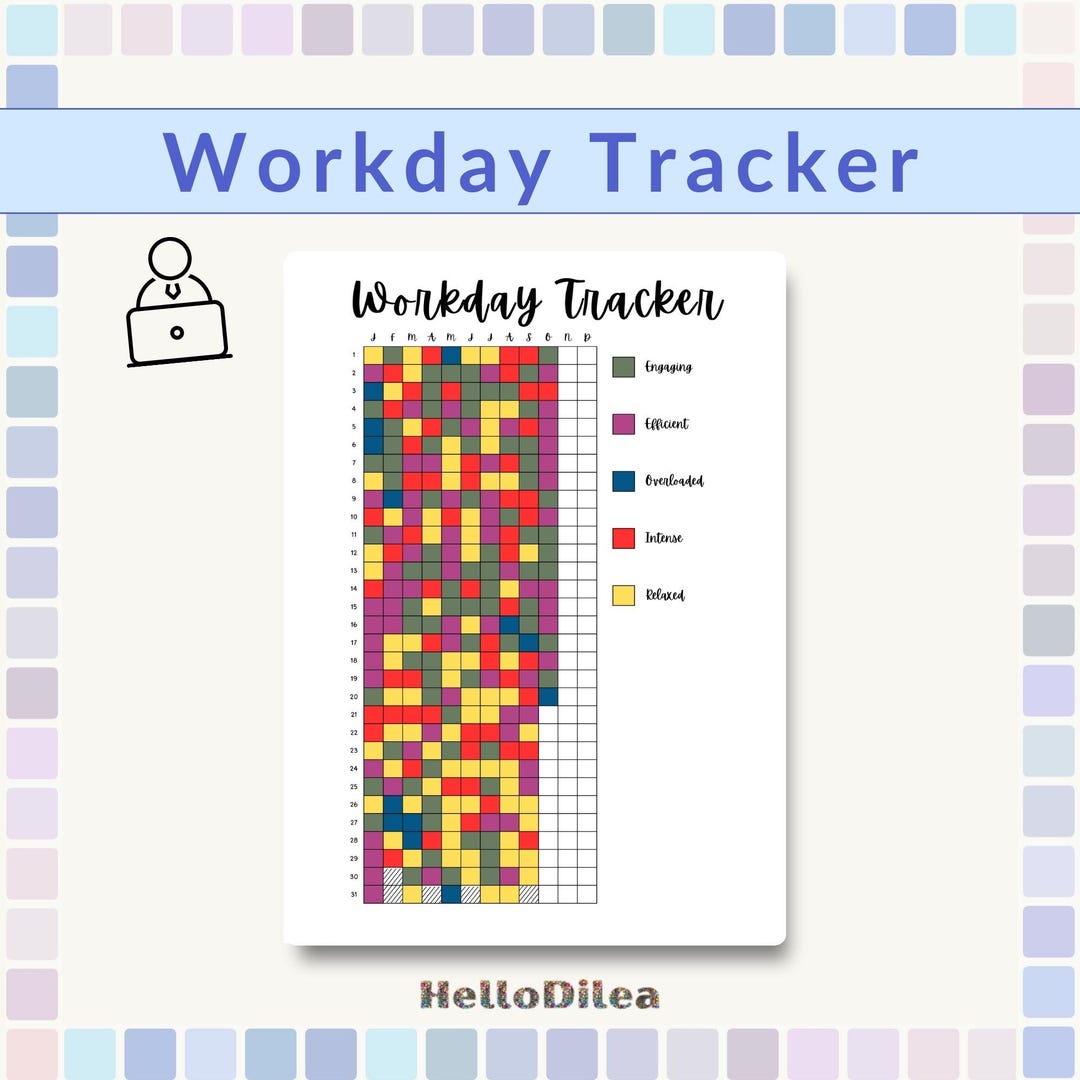 Workday Tracker | PRINTABLE Journal Page | Printable Planner Page ...
