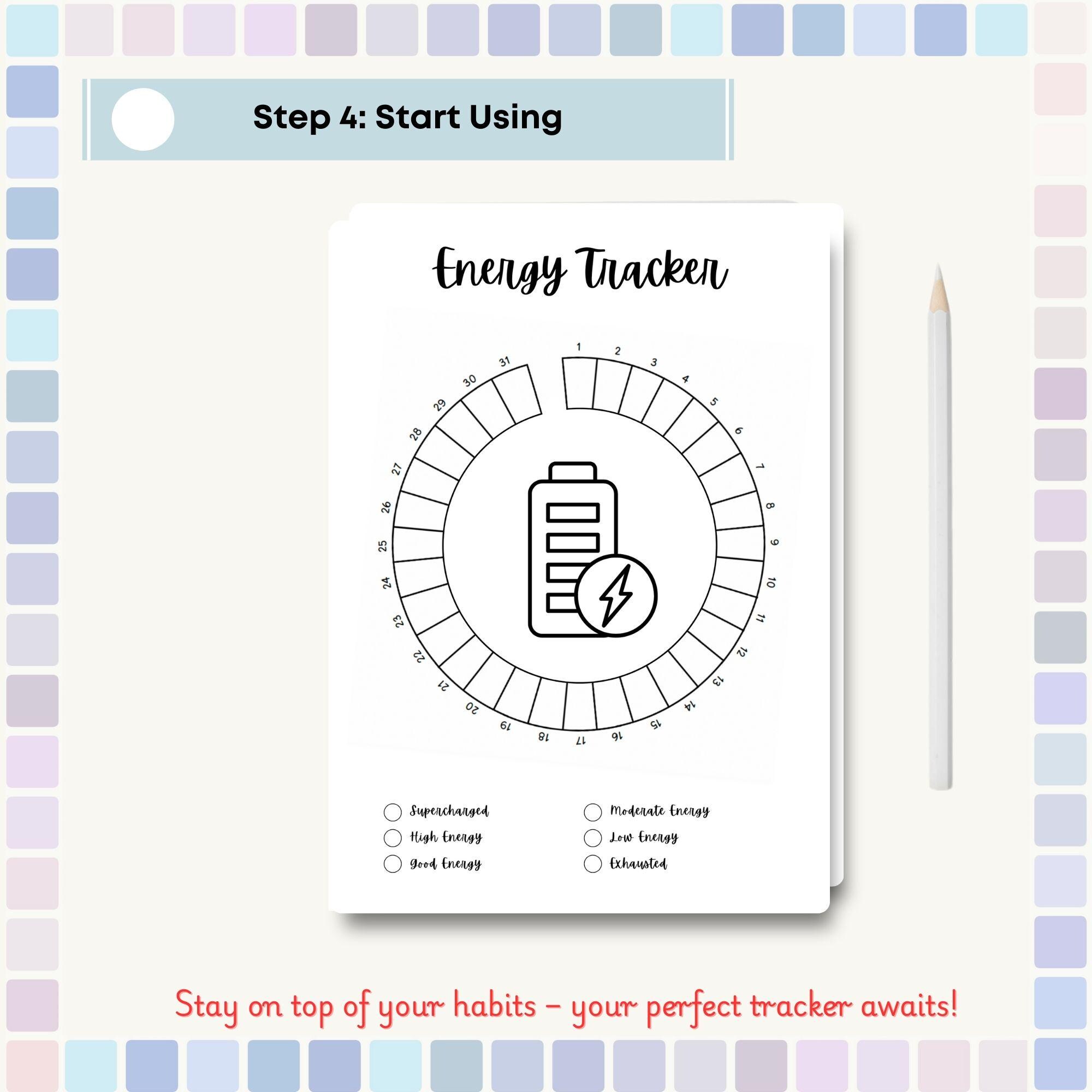Energy Tracker | PRINTABLE Journal Page | PRINTABLE Planner Page ...