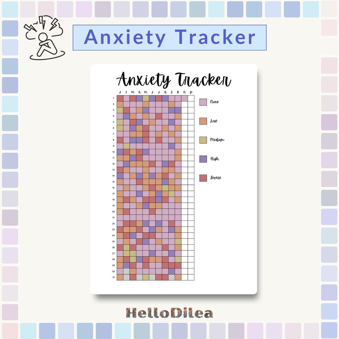 Anxiety Tracker PRINTABLE Journal Page PRINTABLE Planner Page PRINTABLE ...
