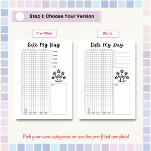Color-in Yearly Rate My Day Tracker With Notes | PRINTABLE Journal Page ...