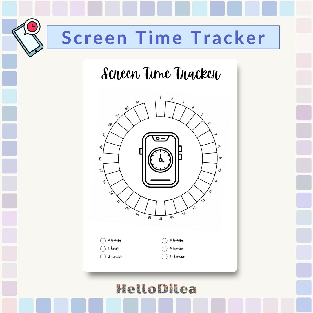 Screen Time Tracker PRINTABLE Journal Page PRINTABLE Planner Page ...