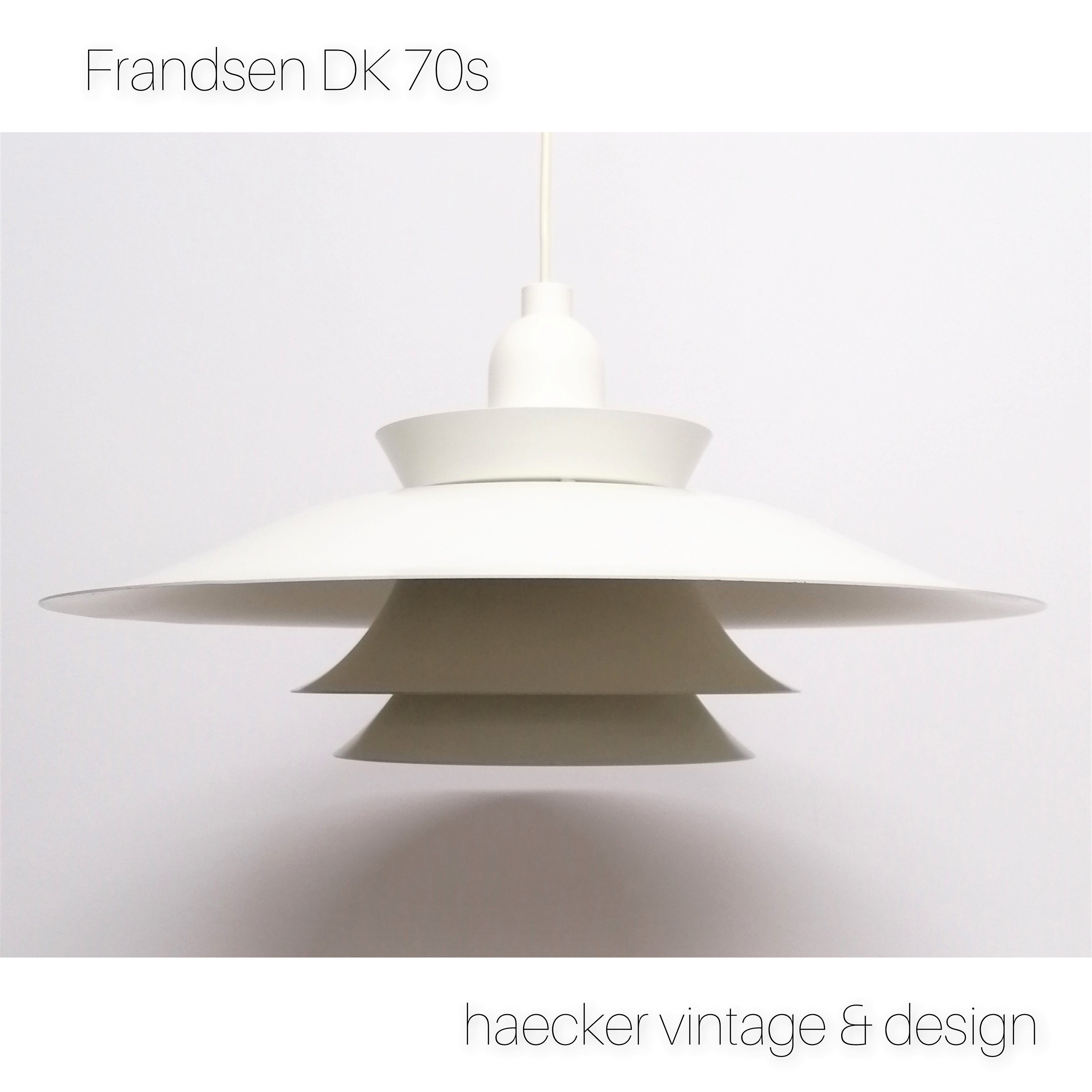 Large Classic Danish Ceiling Lamp Frandsen Denmark 70s White Multi ...