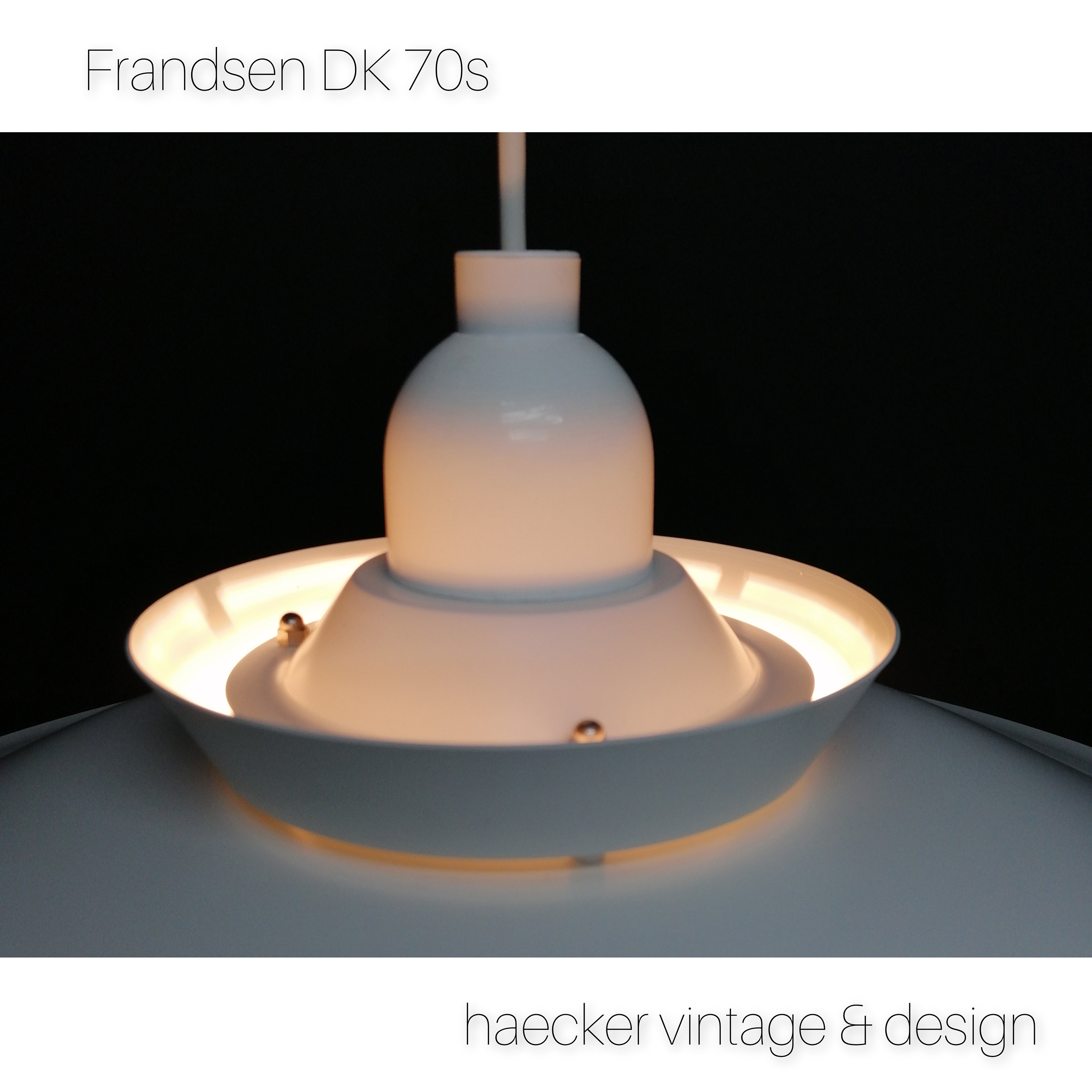 Large Classic Danish Ceiling Lamp Frandsen Denmark 70s White Multi ...