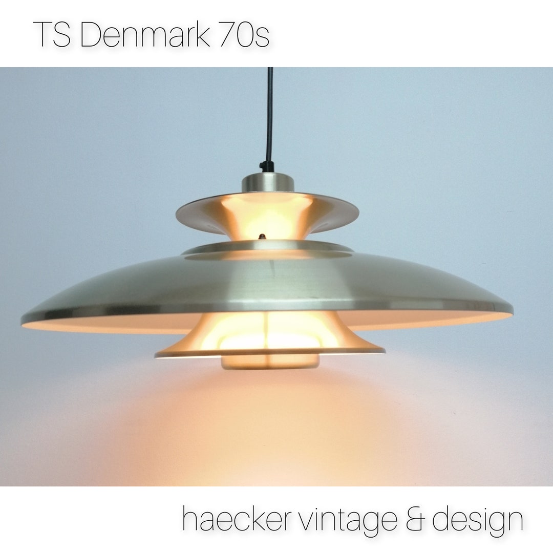 Dansih Design Golden Pendant Light by TS Belysning Aps Denmark 70s ...