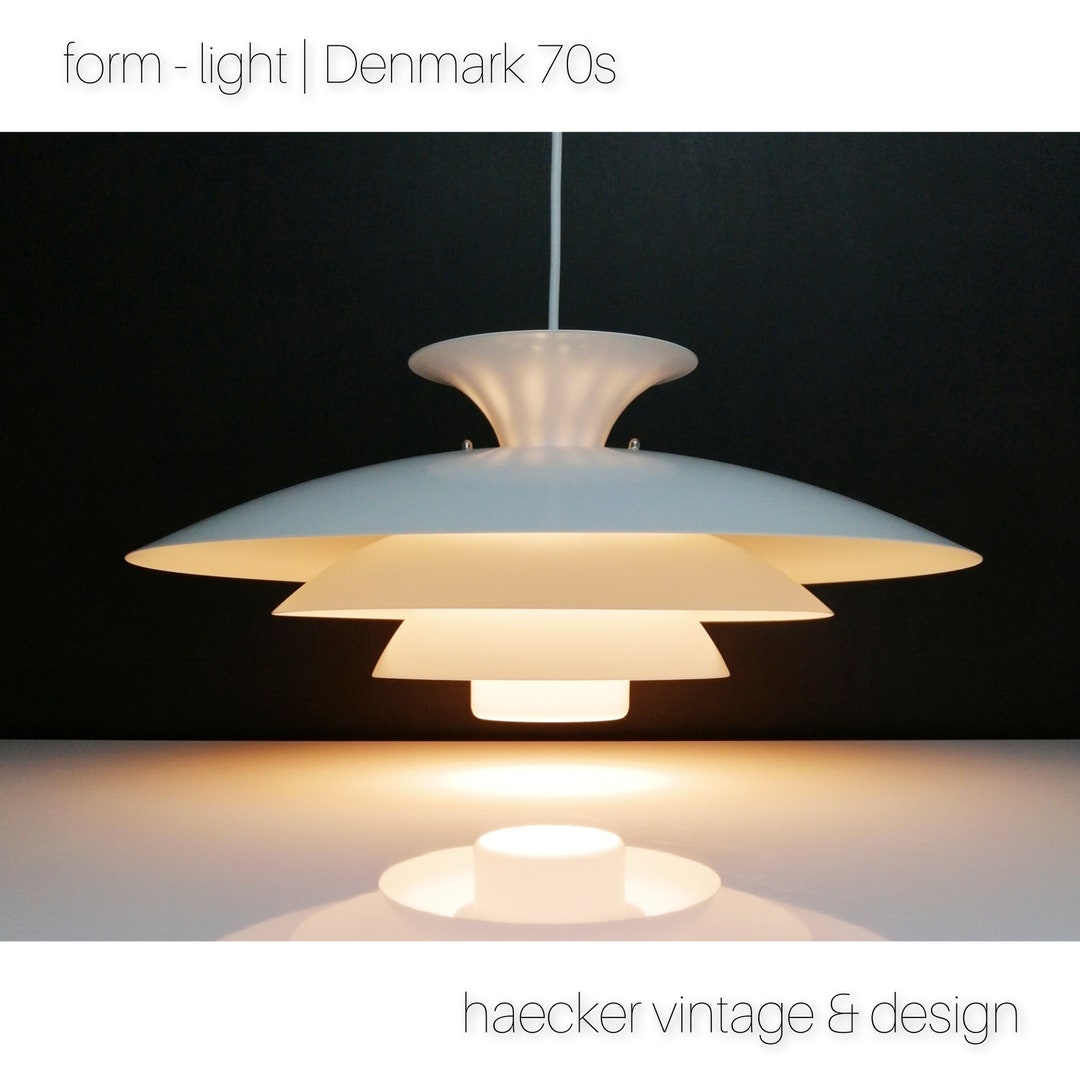 Large Danish Design Ceiling Lamp Form Light Denmark 70s - Etsy