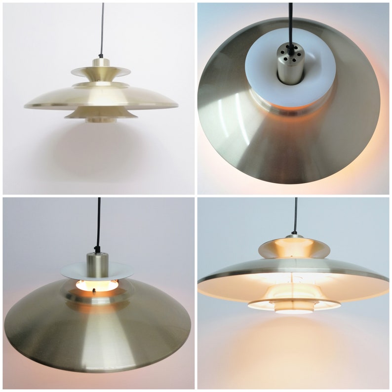 Dansih Design Golden Pendant Light by TS Belysning Aps Denmark 70s | Danish Design | Mid-century ...