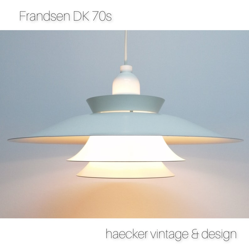 Large Classic Danish Ceiling Lamp Frandsen Denmark 70s White Multi ...