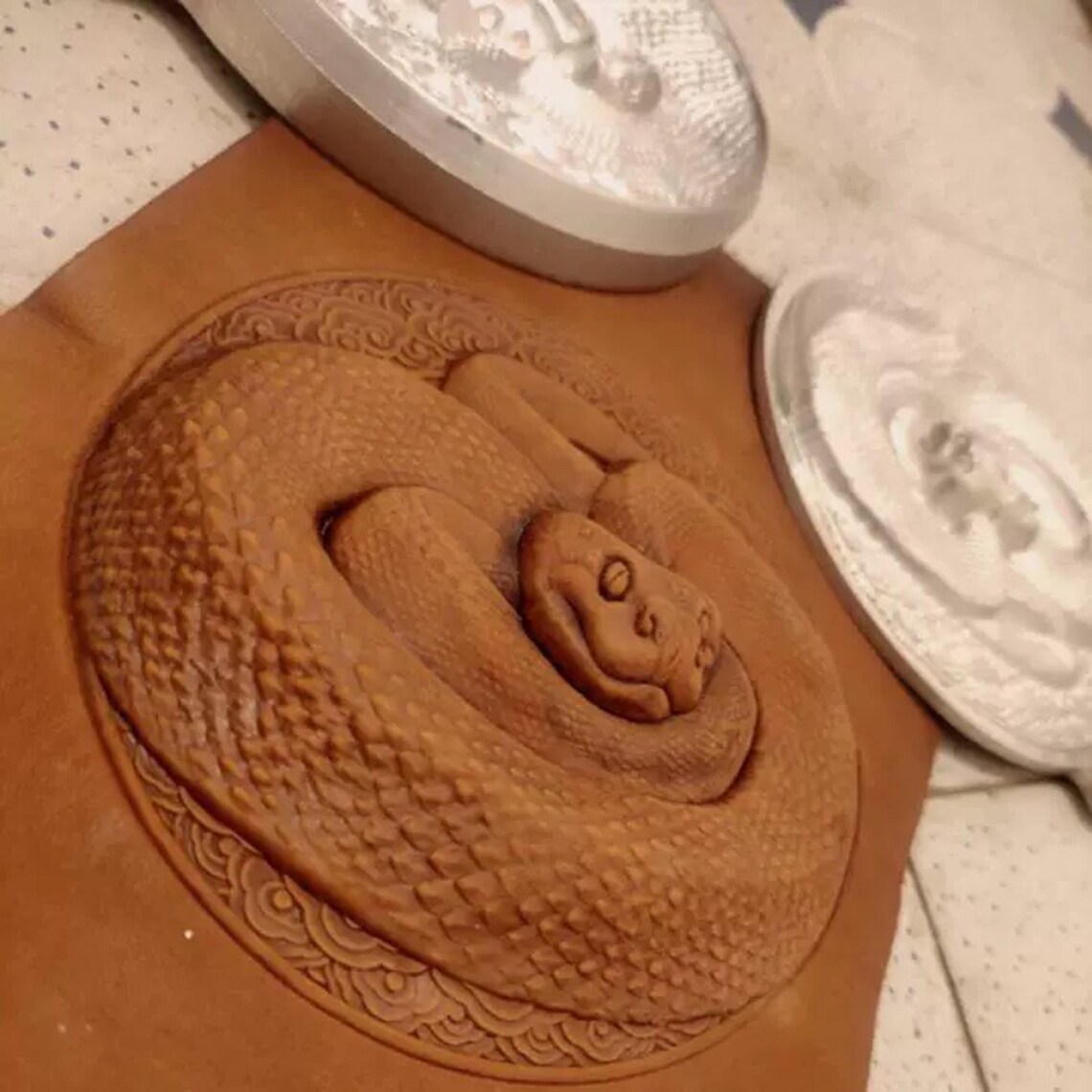 Zodiac Snake Leather Stamp: 3D Embossing Mold, Aluminum Alloy (112mm ...