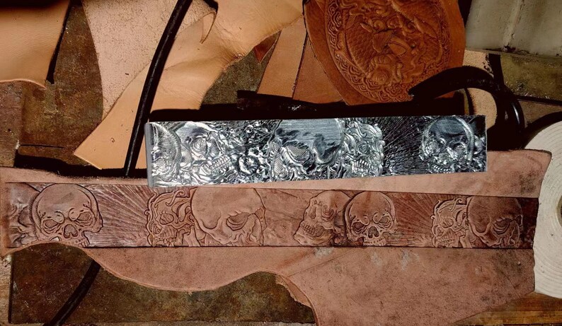 Skull Leather Stamp Mold: Belt Embosser Tool, 40mm X 220mm - Etsy