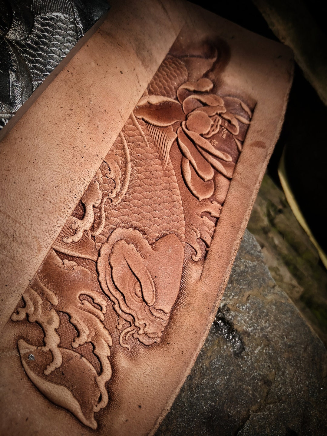 Koi Fish Leather Stamp Mold, Embossing Tool for Veg Tan Leather - Etsy