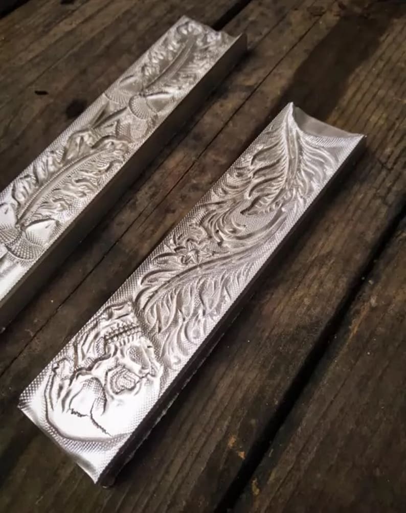 Leather Stamp Mold - Skull & Acorn Pattern | 2A12 Duralumin Embosser ...