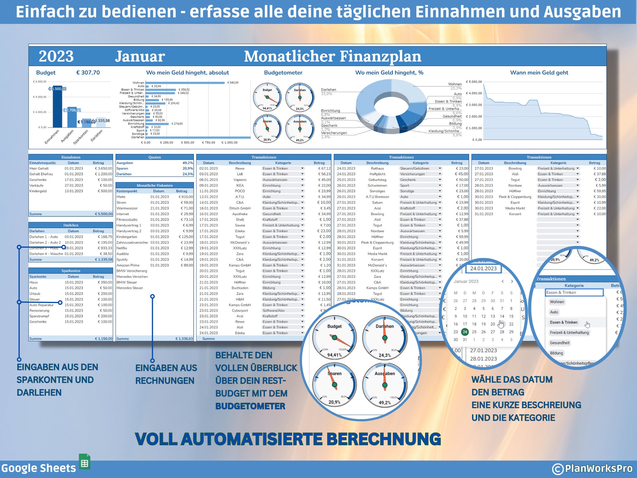Household Book Excel, Cost Recording, Financial Planning Tool, Budget ...