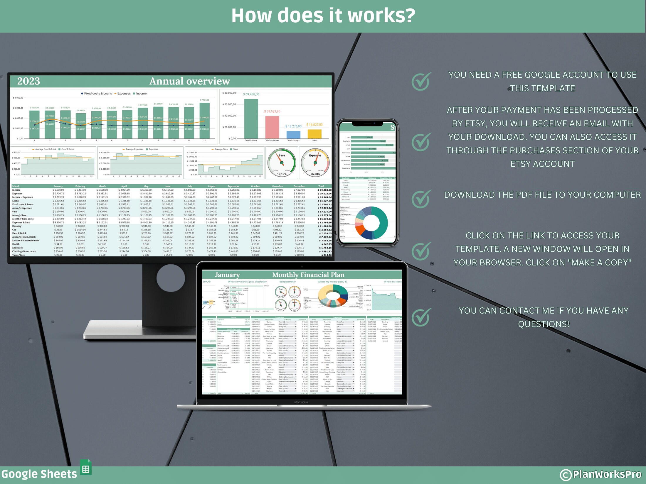Costs Tracker + Budget Tracker + Financial Planning Tool + Income ...
