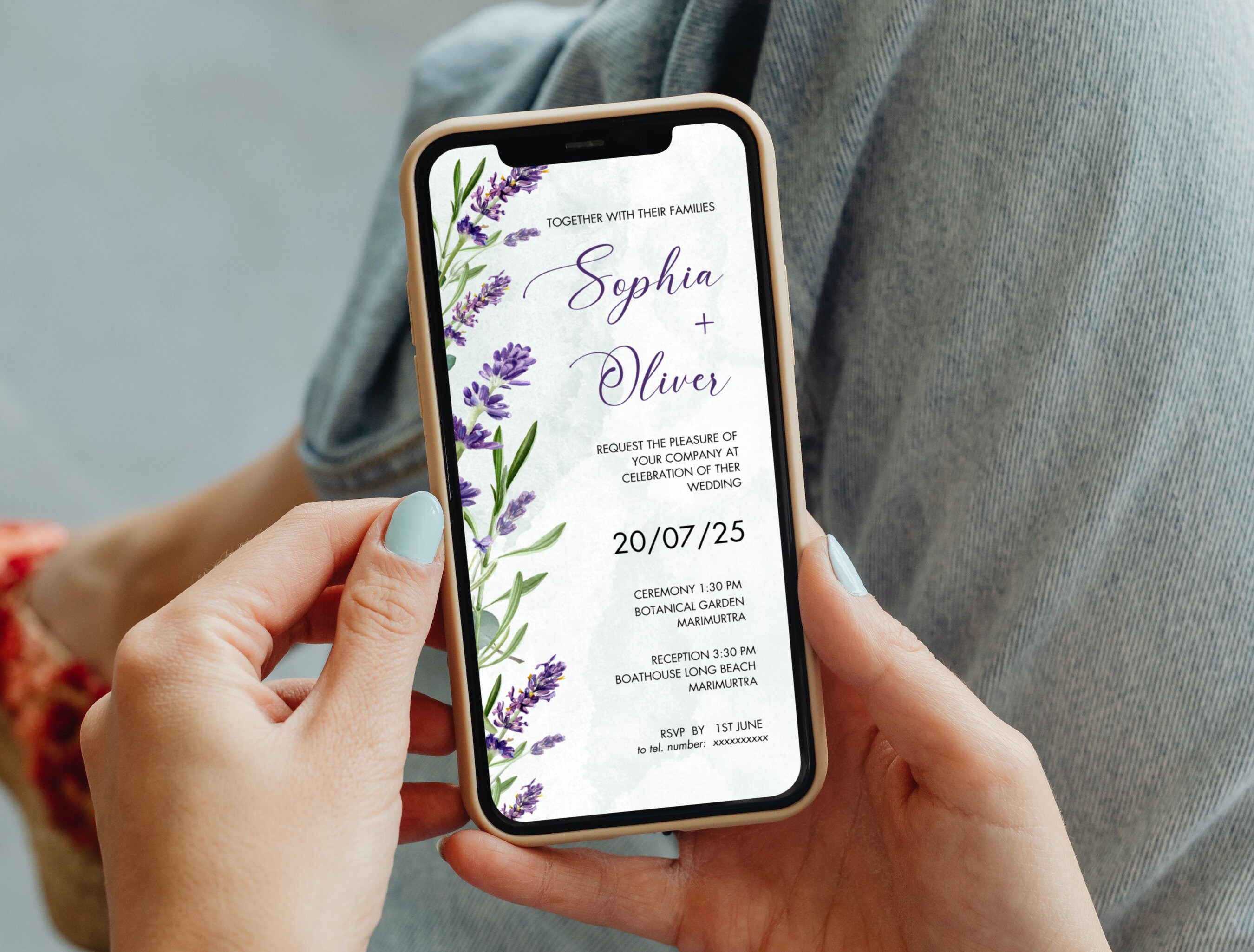 Lavender Wedding Evite, Dreamy Wedding Invitation, We Do Smartphone ...