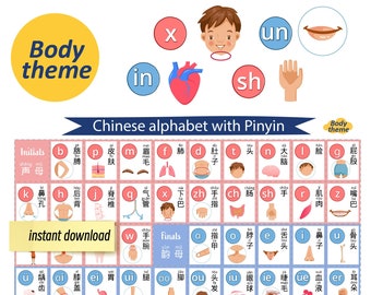 Chinese Alphabet Poster, Pinyin Printable, 16x20 Bopomofo Chart, 18x24 ...
