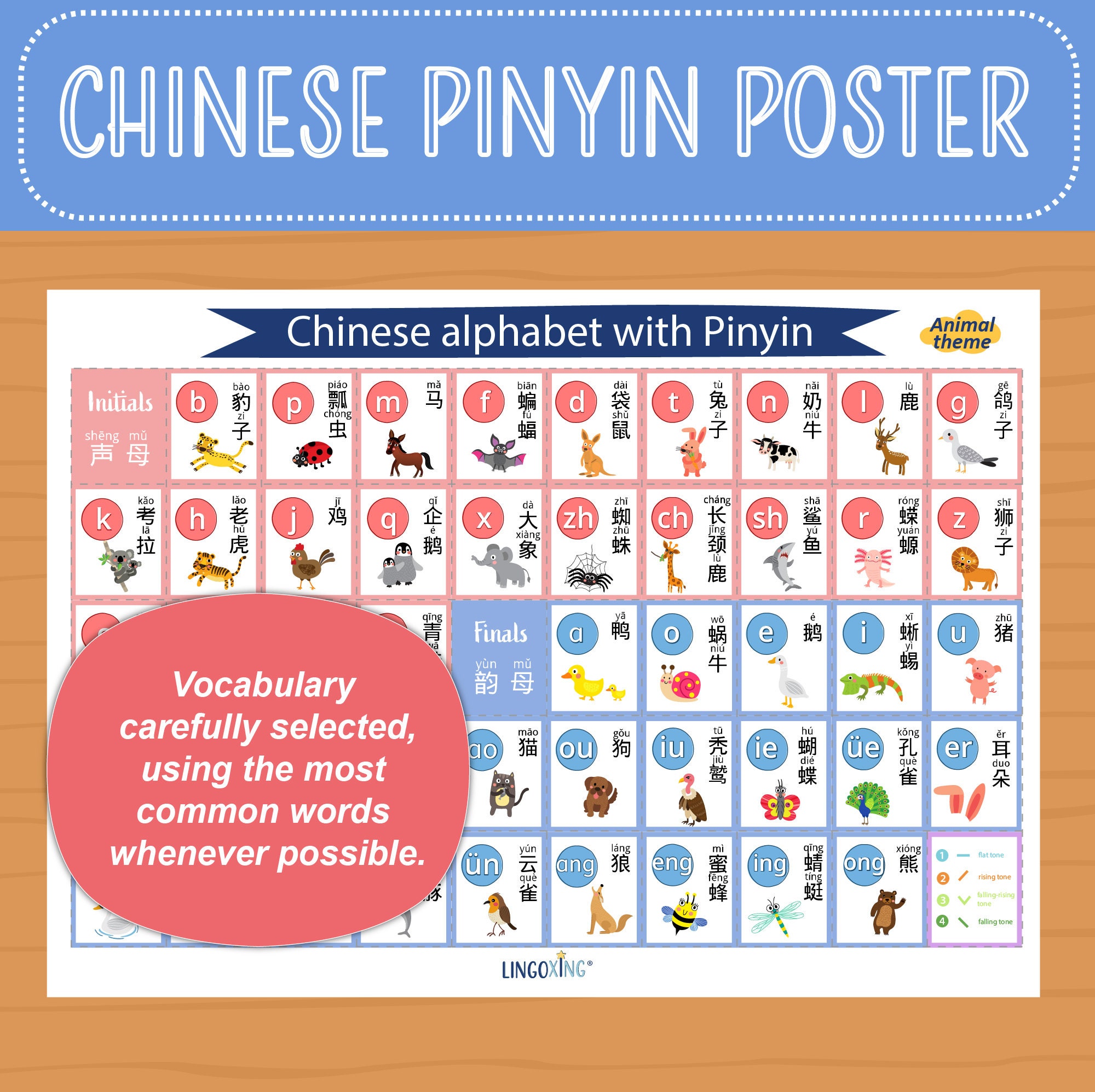 Chinesisches Alphabet Poster Pinyin druckbare 16x20 BoPoMoFo - Etsy.de