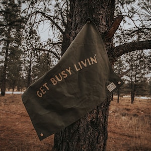 Get Busy Living Canvas Banner | 60 Cm X 45 Cm Flag - Etsy
