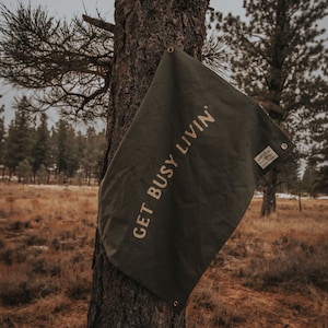 Get Busy Living Canvas Banner | 60 Cm X 45 Cm Flag - Etsy