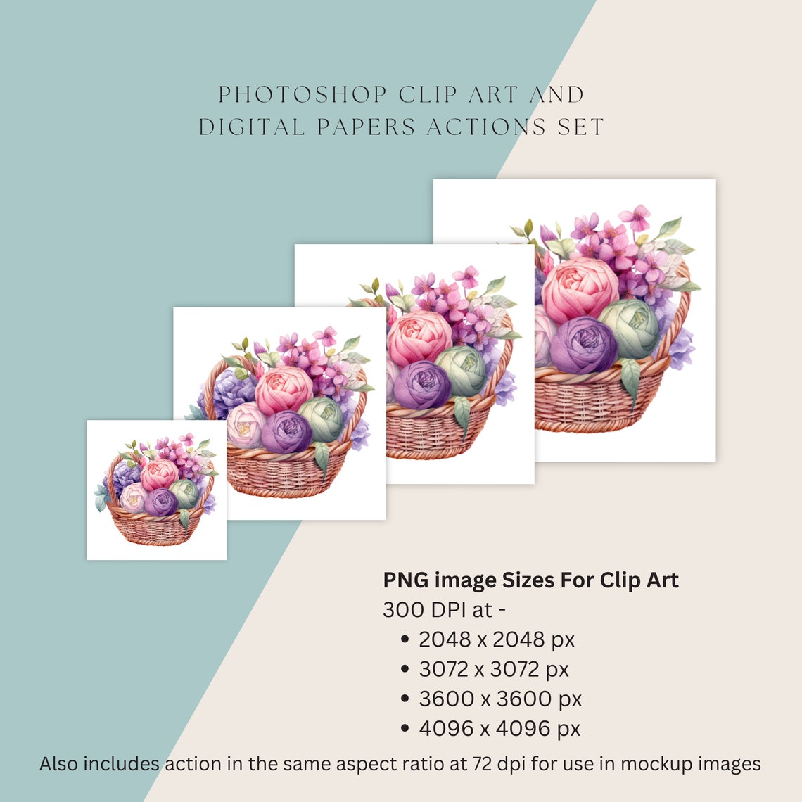 Photoshop Clip Art and Digital Papers Action Set, Automate Repetitive ...