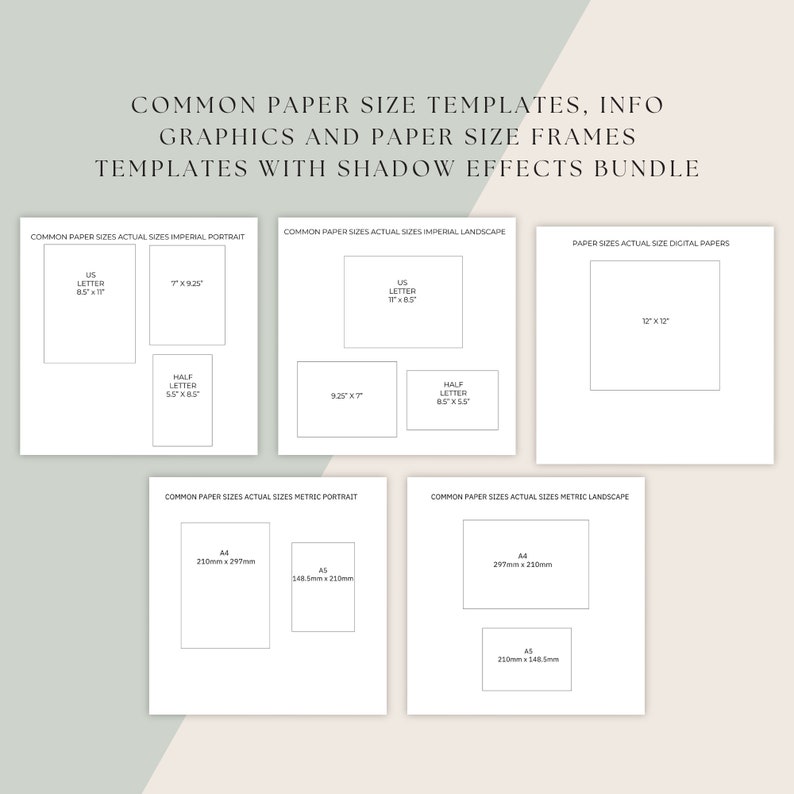 Common Paper Size Templates, Info Graphics, Paper Size Frame Templates ...