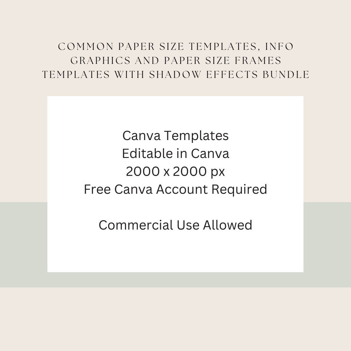 Common Paper Size Templates, Info Graphics, Paper Size Frame Templates ...