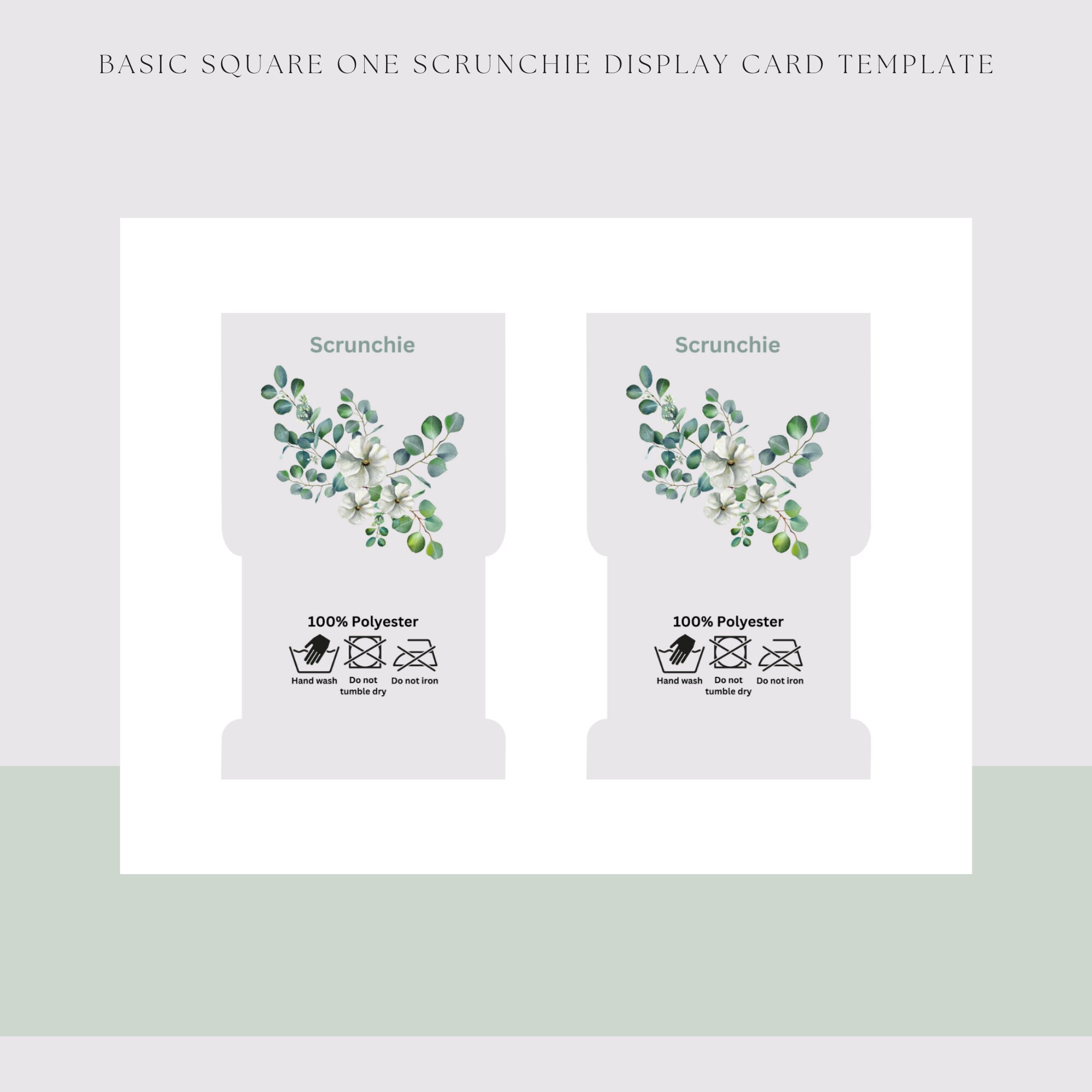 Basic Square One Scrunchie Display Card Template DIGITAL - Etsy