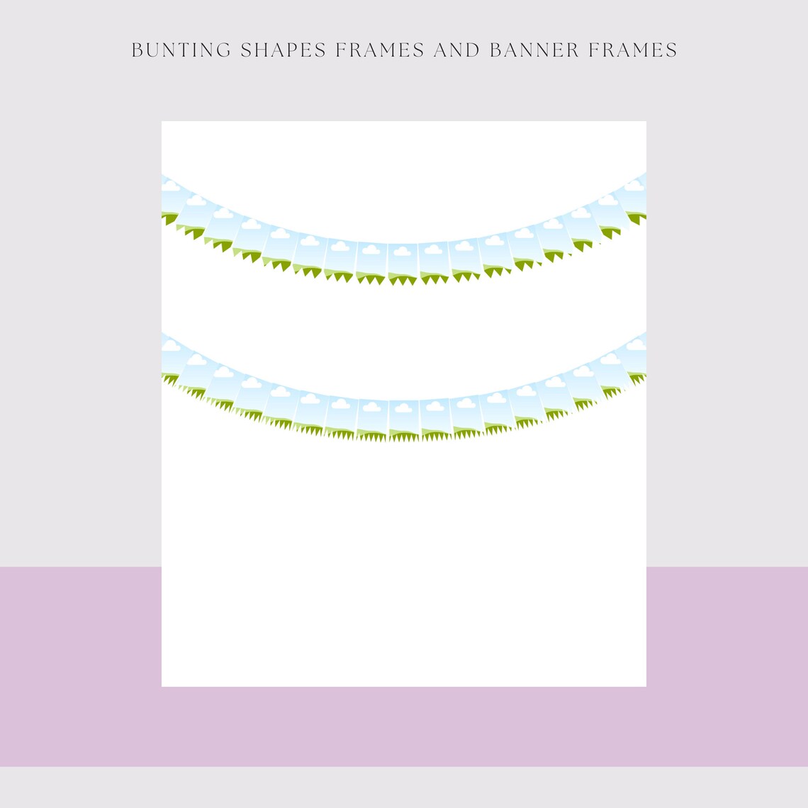 Bunting Shapes Frames and Banner Frames Template, INSTANT DOWNLOAD ...