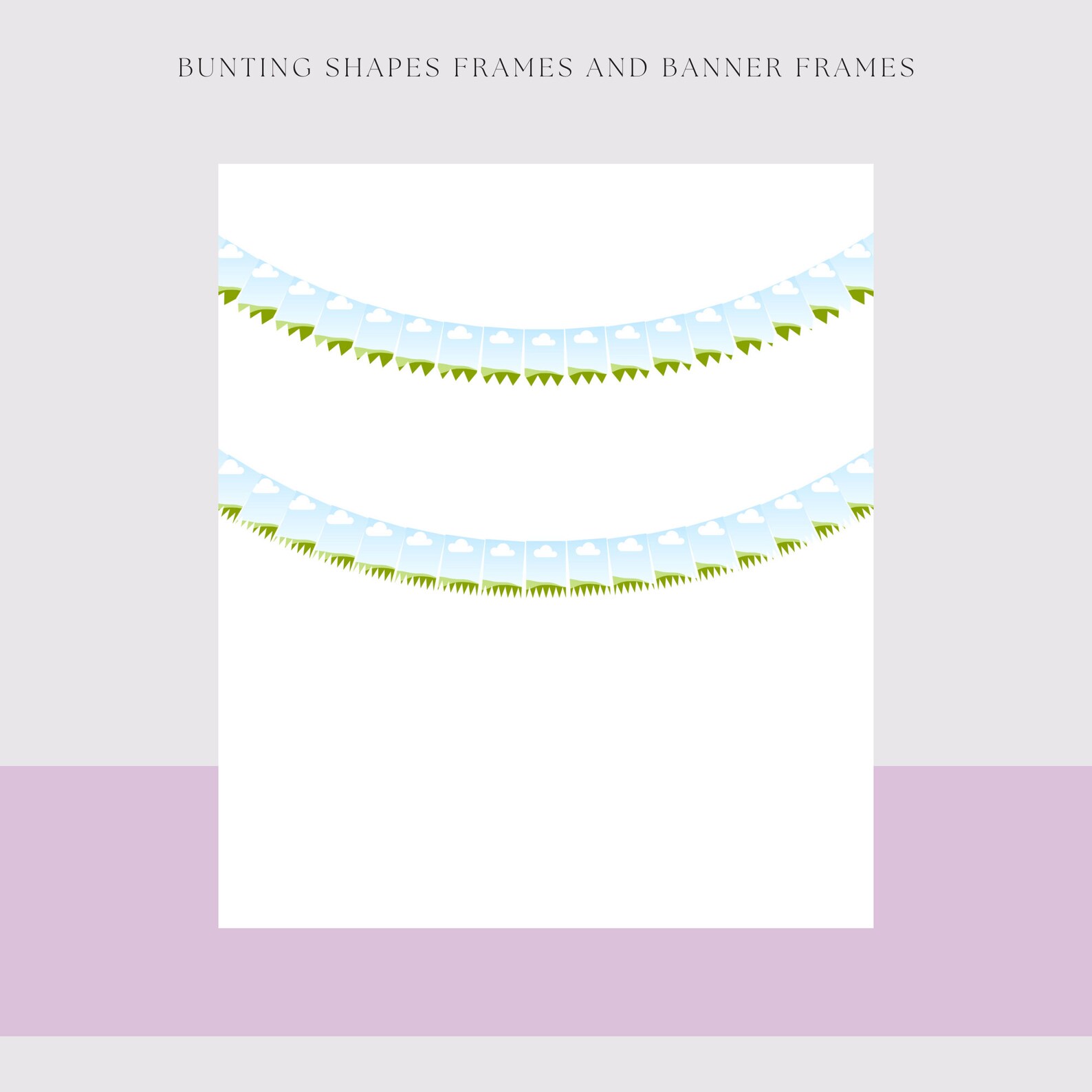 Bunting Shapes Frames and Banner Frames Template, INSTANT DOWNLOAD ...