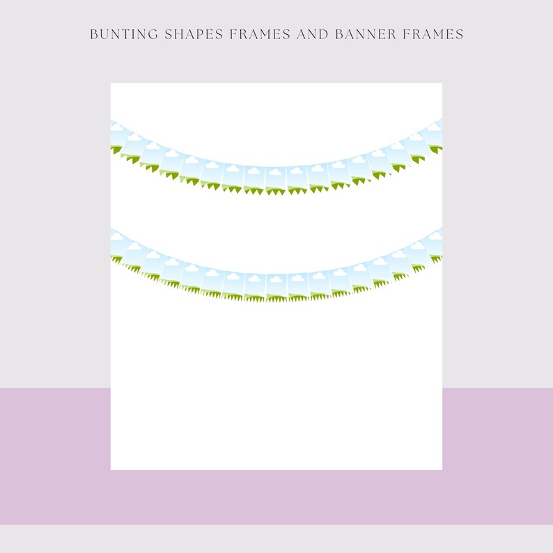 Bunting Shapes Frames and Banner Frames Template, INSTANT DOWNLOAD ...
