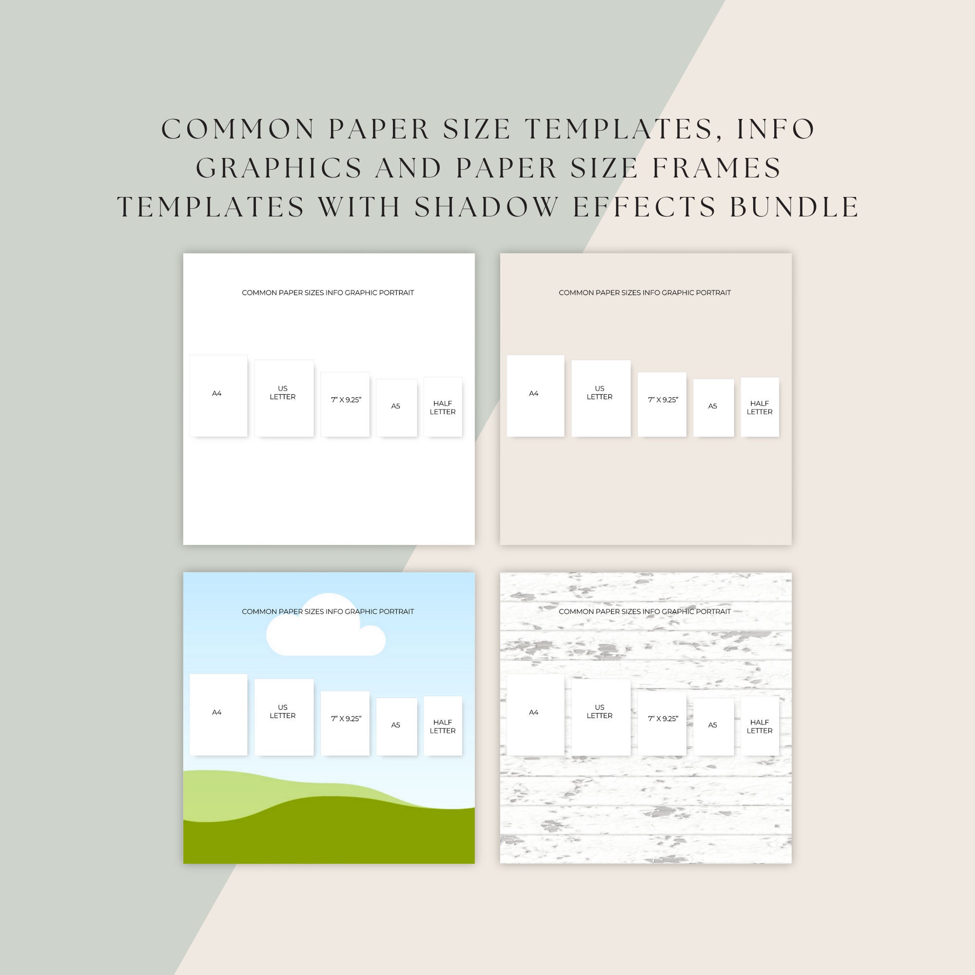 Common Paper Size Templates, Info Graphics, Paper Size Frame Templates ...