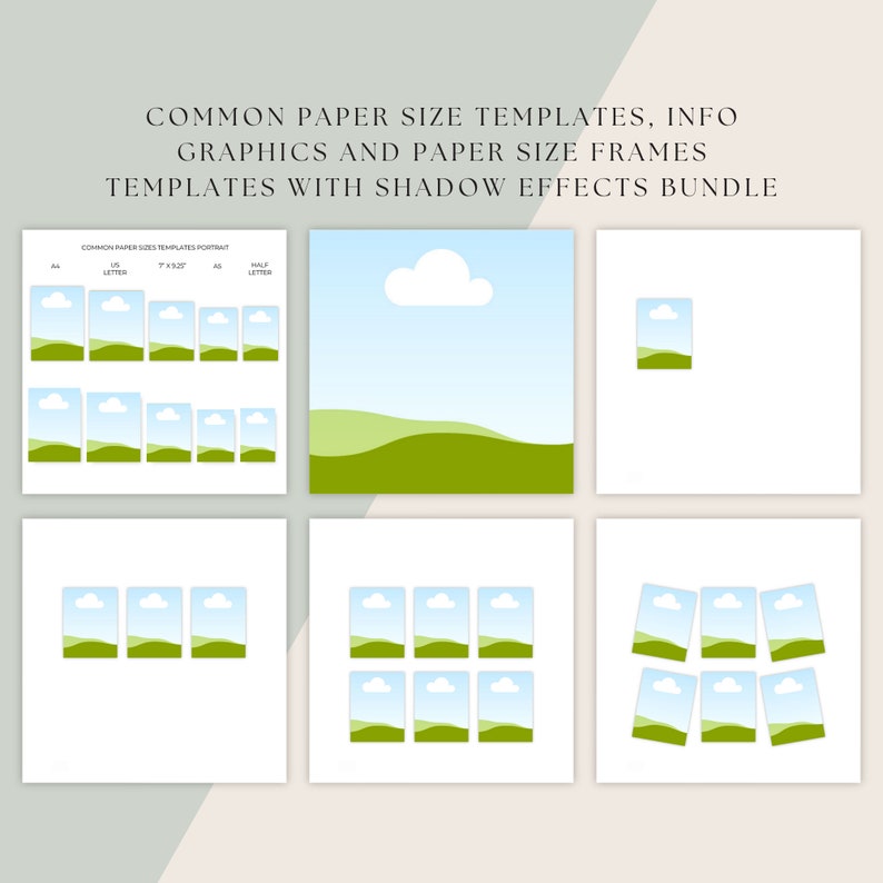 Common Paper Size Templates, Info Graphics, Paper Size Frame Templates ...