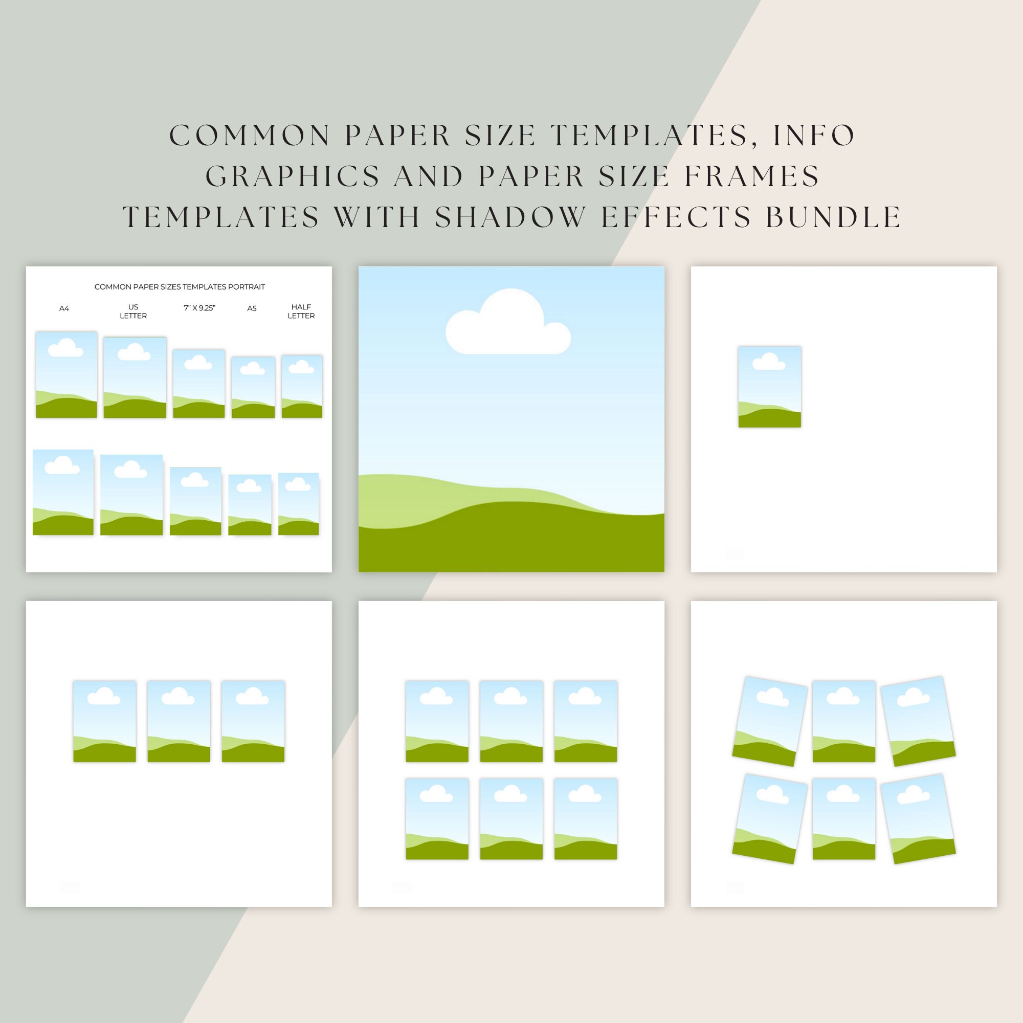 Common Paper Size Templates, Info Graphics, Paper Size Frame Templates ...
