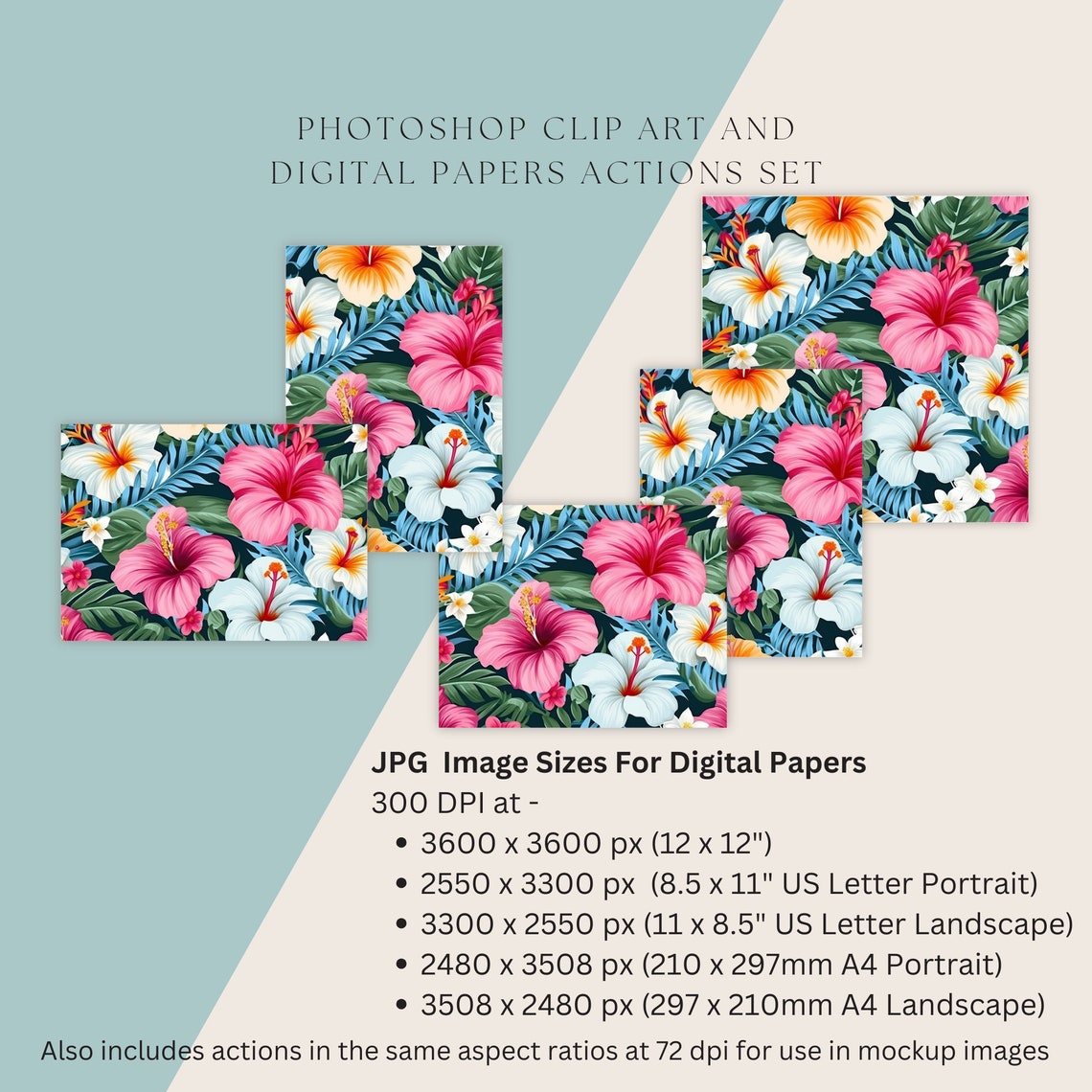 Photoshop Clip Art and Digital Papers Action Set, Automate Repetitive ...