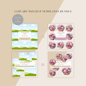 Clip Art Mockup Templates Bundle, DIGITAL DOWNLOAD, Editable in Canva ...