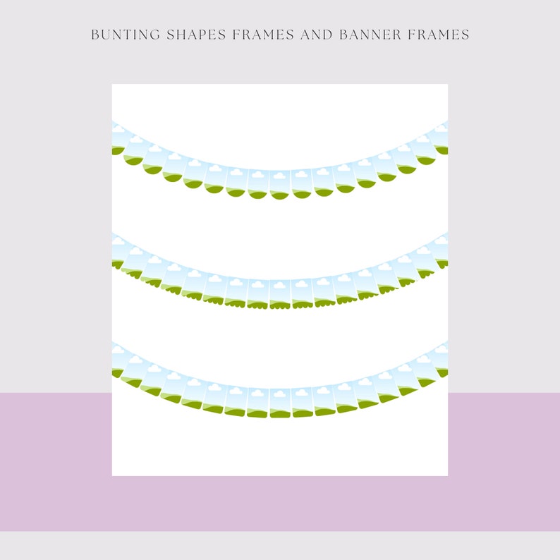 Bunting Shapes Frames and Banner Frames Template, INSTANT DOWNLOAD ...