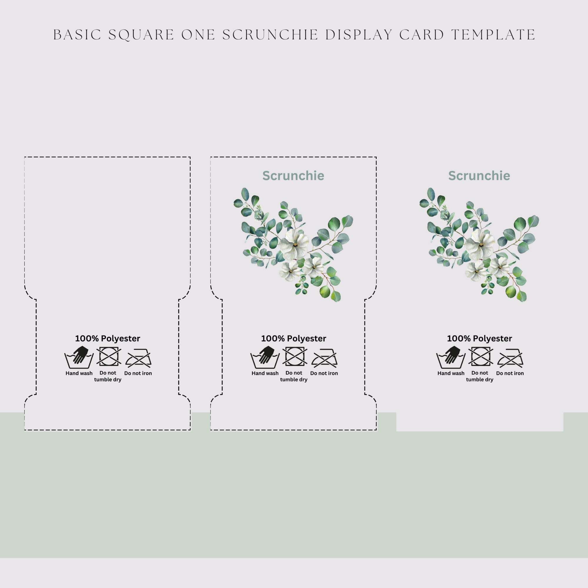 Basic Square One Scrunchie Display Card Template, DIGITAL DOWNLOAD ...