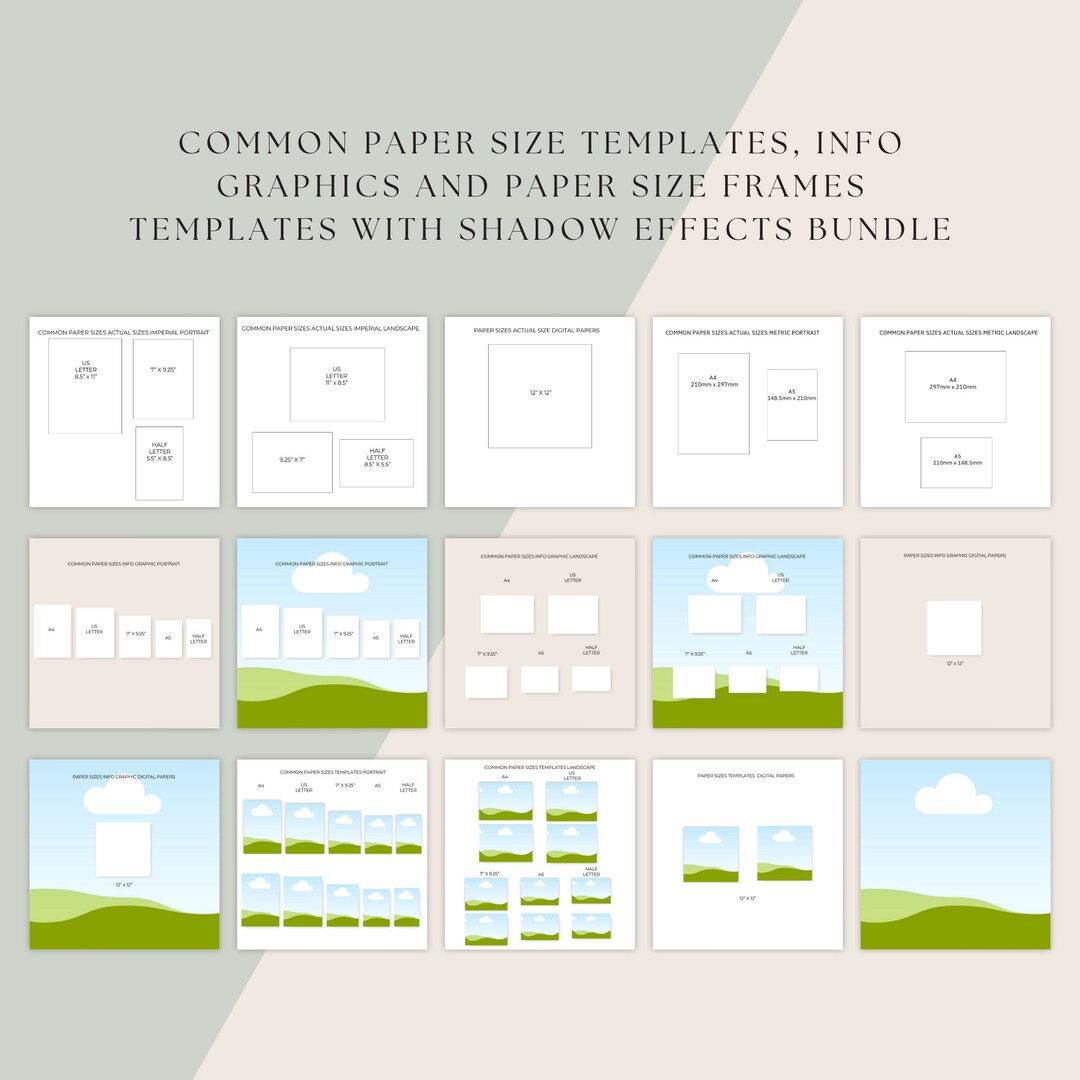 Common Paper Size Templates, Info Graphics, Paper Size Frame Templates ...