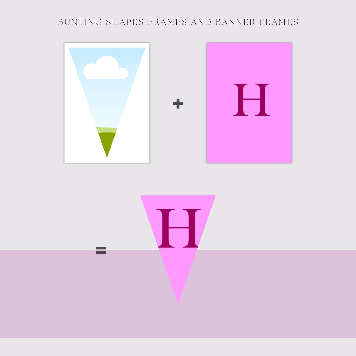 Bunting Shapes Frames and Banner Frames Template INSTANT DOWNLOAD Canva ...