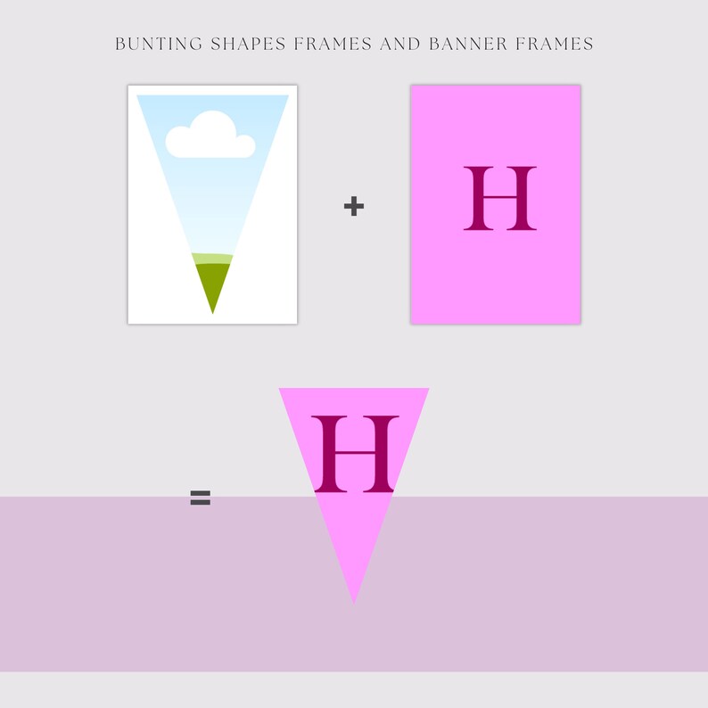 Bunting Shapes Frames and Banner Frames Template, INSTANT DOWNLOAD ...