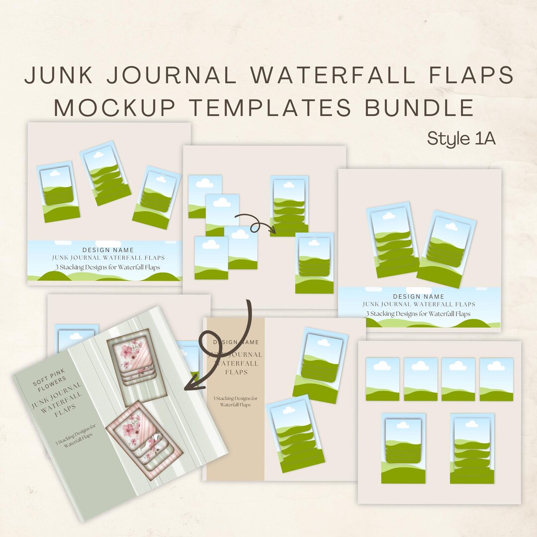 Waterfall Flaps Templates Style 1A Mockup Templates, Waterfall Template ...