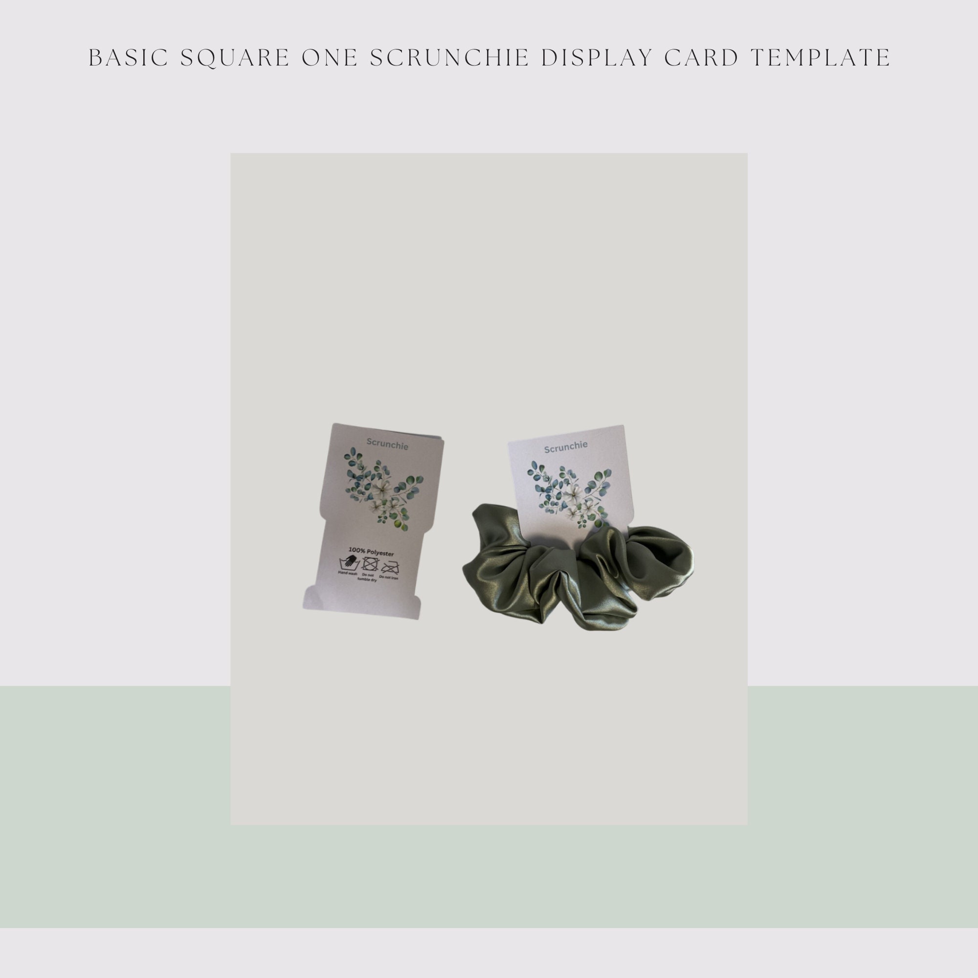 Basic Square One Scrunchie Display Card Template, DIGITAL DOWNLOAD ...