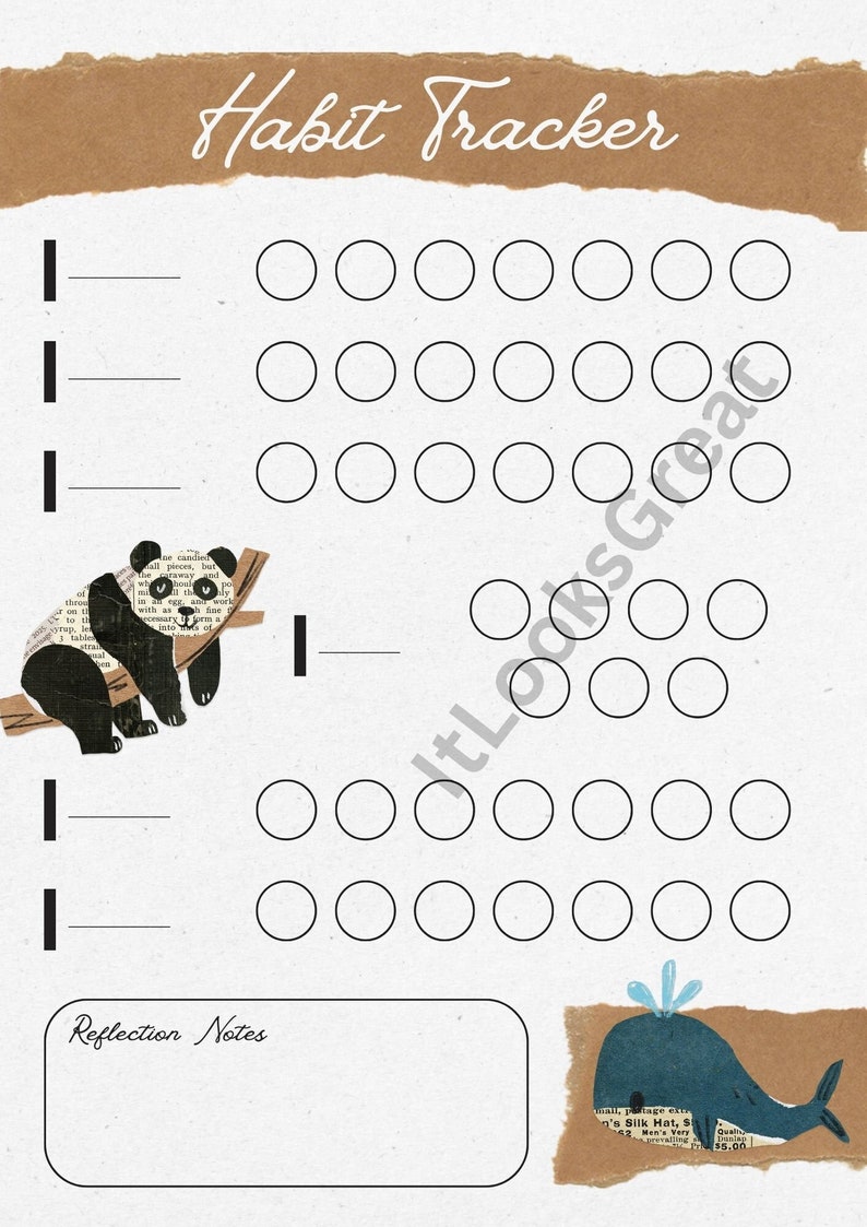 Cute Habit Tracker Printable, Self-management - Etsy