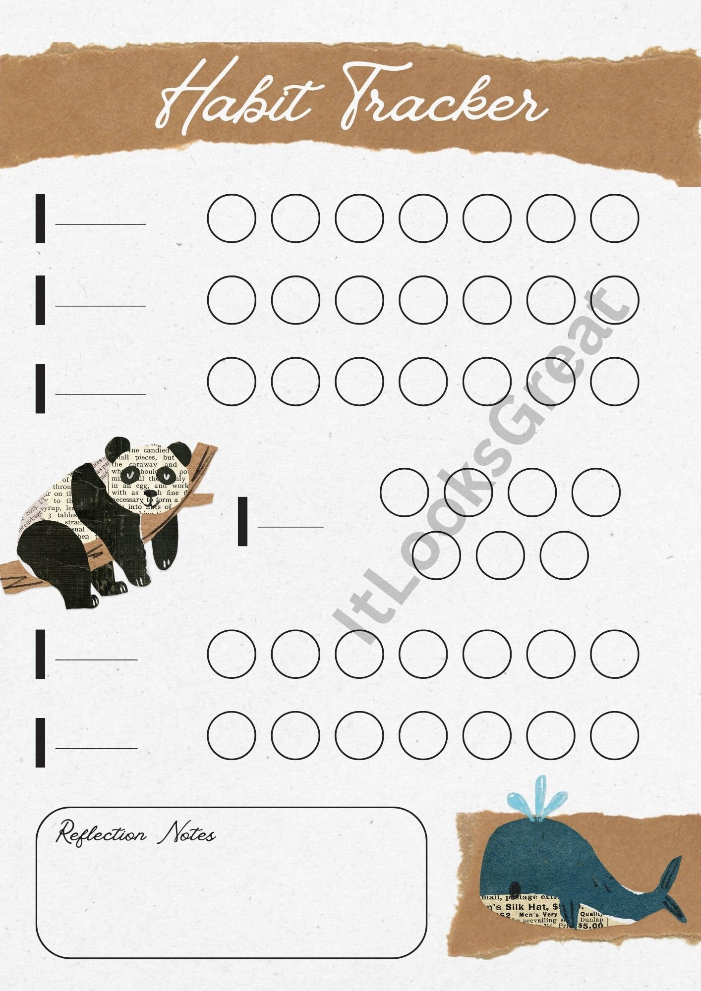 Cute Habit Tracker Printable, Self-management - Etsy
