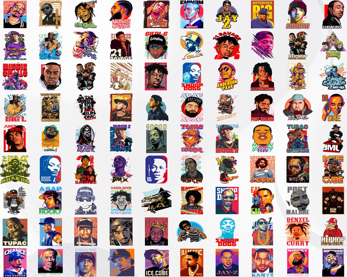 94 Famous Rappers T-shirt Designs Hip-hop Artist T-shirt Design ...