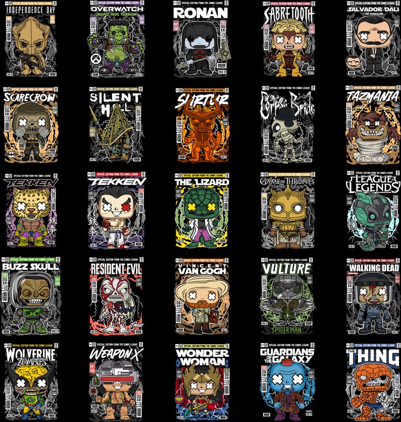 Pop Culture T-shirt Designs Bundle | Cartoon, Superheroes (digital ...