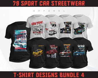 Sport Car Streetwear Designs | T-shirt Design Bundle | Streetwear ...