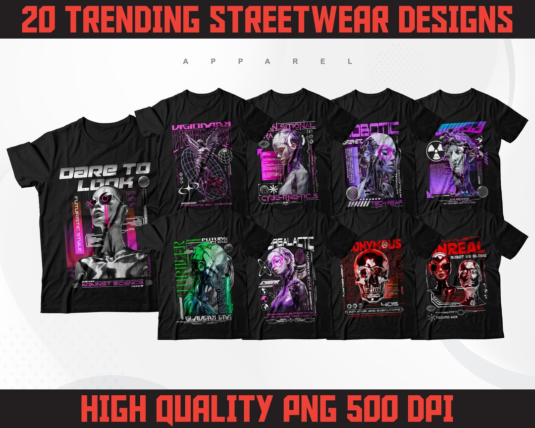20 Trending Streetwear Designs Bundle | Streetwear Graphic | Urban ...