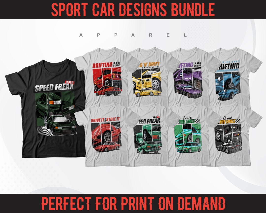 Sport Car Streetwear Designs | T-shirt Design Bundle | Streetwear ...